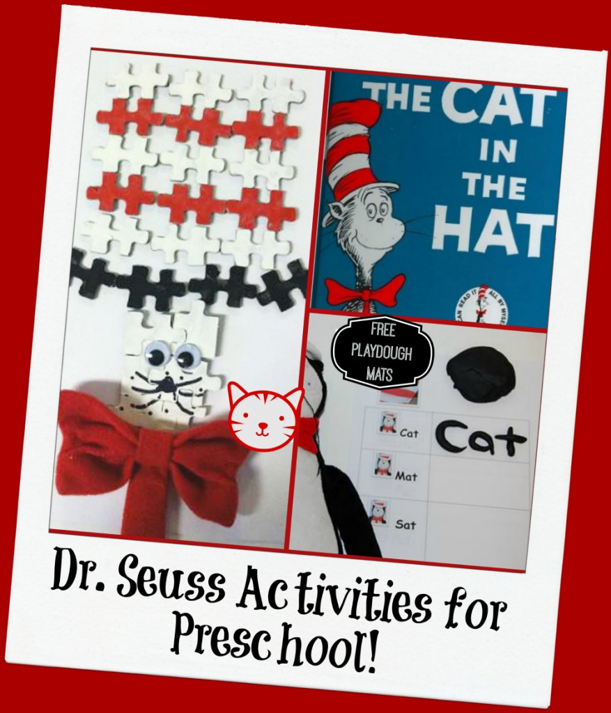 Cat in the Hat Play Dough Mats and Puzzle Craft!