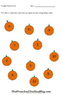 Halloween Math Roll and Circle and Grocery Sack Tales for Preschool
