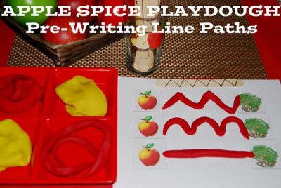 Apple Theme for #Preschool: Scented Playdough Pre-Writing Activity # ...