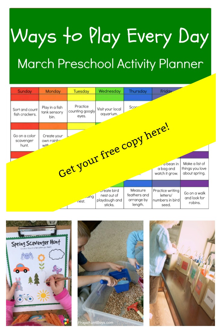Ways to Play Every Day: March Activity Calendar for Preschoolers • The ...